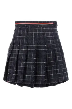 Thom Browne Rwb' Pleated Tweed Skirt