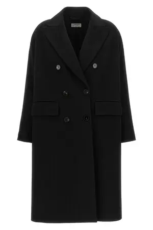 Alberto Biani Double-breasted Wide Coat - Black