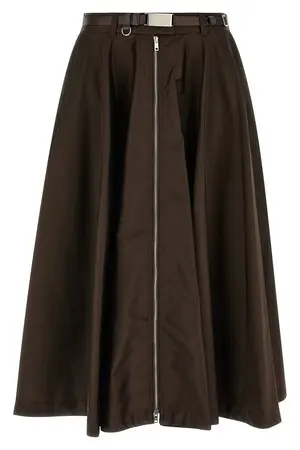 Prada Front Zip Skirt - Brown