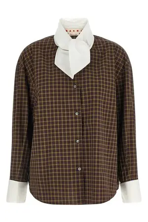 Marni Scarf Collar Shirt - Brown