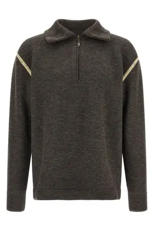 MAISON MARGIELA Elbow Patch Quarter-zip Reversible Sweater