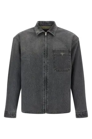 Prada Denim Shirt With Zip
