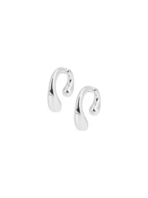 PANCONESI P" Sculptural Earrings In -plated Copper - Silver