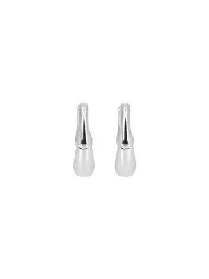 PANCONESI P" Sculptural Earrings In -plated Copper - Silver