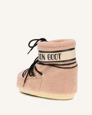 Moon Boot Low Icon Teddy Boots - Pink