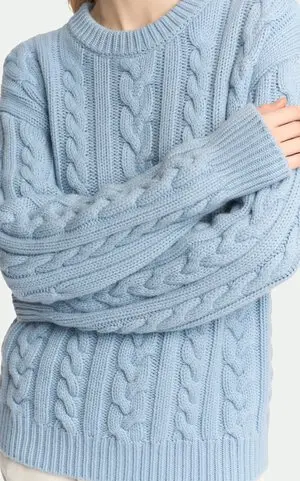 Malo Luxury Cashmere Crewneck Sweater - Blue