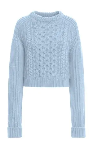 Malo Luxury Cashmere Crewneck Sweater Light Blue