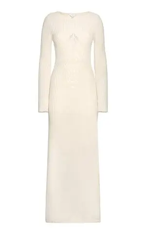 Malo Pointelle Maxi Dress - Ivory