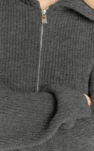 Malo Quarter Zip Ribbed Cashmere Sweater