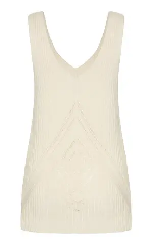 Malo Cashmere Pointelle Rib Top