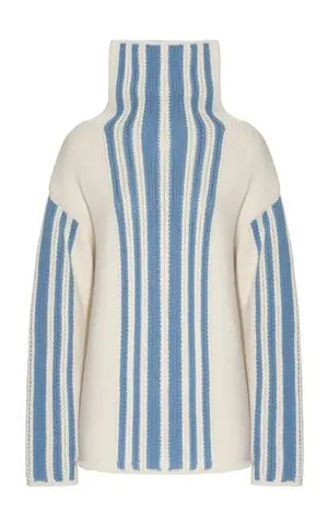 Malo High-neck Virgin Wool-cashmere Sweater - Stripe
