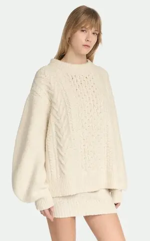 Malo Aran Virgin Wool-cashmere Crewneck Sweater
