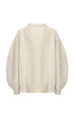 Malo Aran Virgin Wool-cashmere Crewneck Sweater