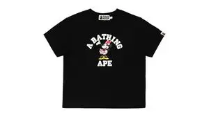 A BATHING APE X Disney Minnie Mouse College Mini Tee Shirt
