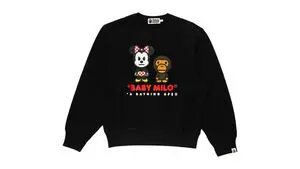 A BATHING APE X Disney Minnie Mouse Baby Milo Crewneck Sweatshirt - Black