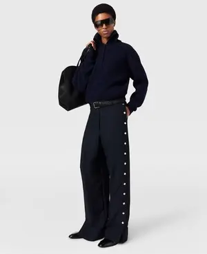 Stella McCartney Snap Detail Tailored Trousers - Navy