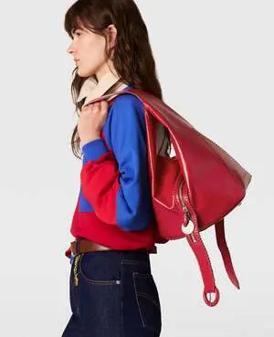 Stella McCartney Appaloosa Whipstitch Medium Bucket Bag
