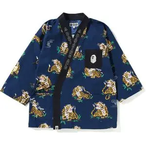 A BATHING APE Tiger Pattern Kimono Shirt