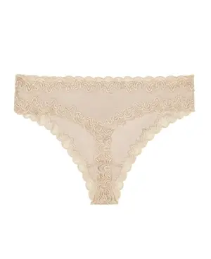 Uwila Warrior Soft Silk Lace Trim Thong - Smoke Grey