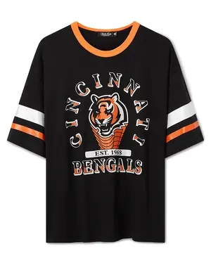 Junk Food Clothing Cincinnati Bengals Glitter Boxy Ringer
