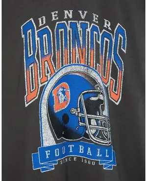Junk Food Clothing Denver Broncos Varsity Heavy Weight Tee - Vintage Black