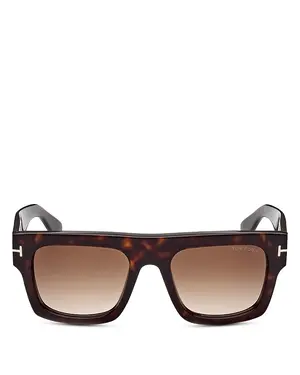 TOM FORD Fausto Geometric Sunglasses, 53mm - Havana/brown Gradient