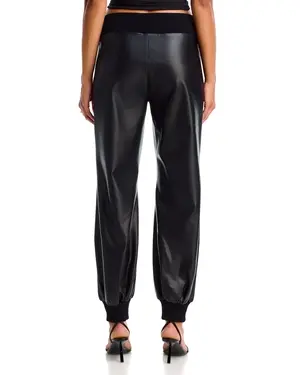 Norma Kamali Puff Faux Leather Jogger Pants