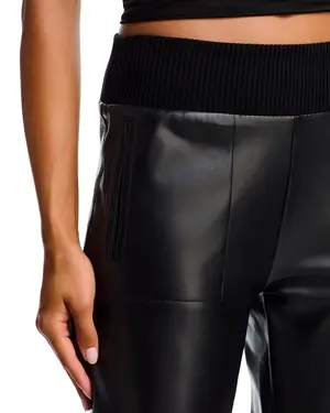 Norma Kamali Puff Faux Leather Jogger Pants