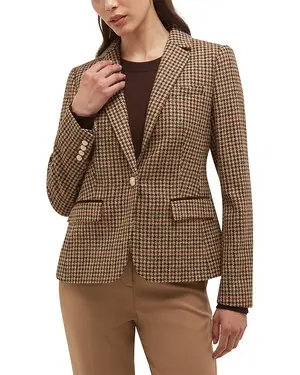 HOBBS LONDON Adeline Wool Houndstooth Jacket