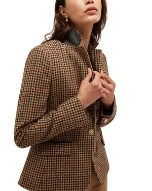 HOBBS LONDON Adeline Wool Houndstooth Jacket