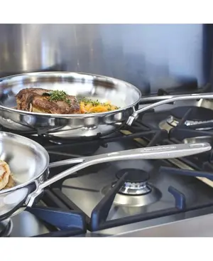DEMEYERE Industry 5 Stainless Steel Fry Pan With Helper Handle, 12.5