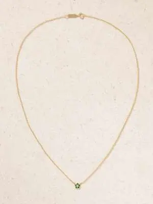 JENNIFER MEYER Mini Flower 18-karat Gold, Emerald And Diamond Necklace