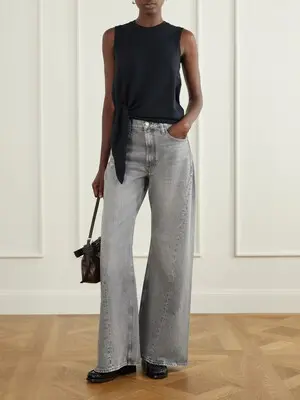 MOTHER The Lemon Twist Sneak High-rise Wide-leg Jeans