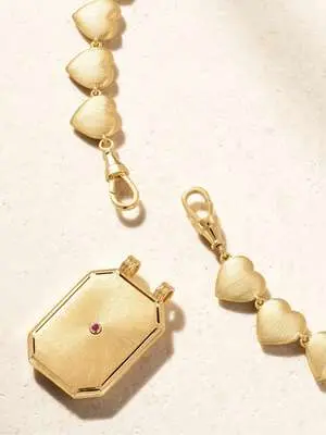MARIE LICHTENBERG 18-karat And Ruby Love Scapular Necklace
