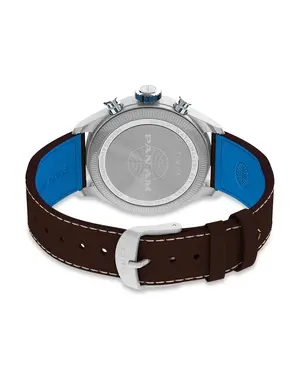 TIMEX X Pan Am Waterbury Ace Chronograph Leather Strap Watch, 41mm