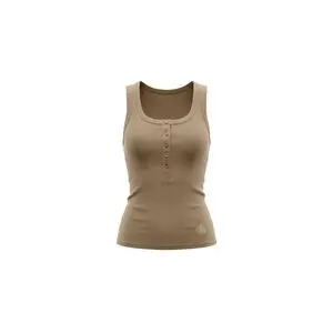 BE ATHLETICA Essential Everyday Henley Tank Top - Brown