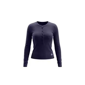 BE ATHLETICA Essential Long-sleeve Henley Top Navy