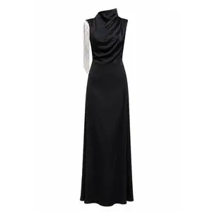 KHRIS K Khris Maxi Dress With Tasseled Shoulder Detail