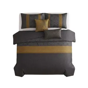 PURE PARIMA Bebejan Golden Hex Reversible Comforter Set - Grey