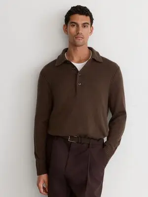 REISS County Wool-blend Polo Jumper With Cashmere