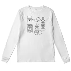 QUITE NICE CLOTHING Hummus Long Sleeve T-shirt - White