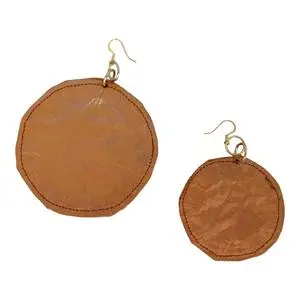 ROMER MILLINERY Metallic Silk Copper Coin Drop Earrings - Orange