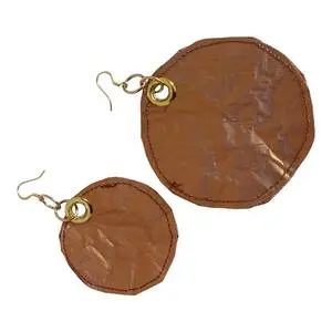 ROMER MILLINERY Metallic Silk Coin Drop Earrings - Orange