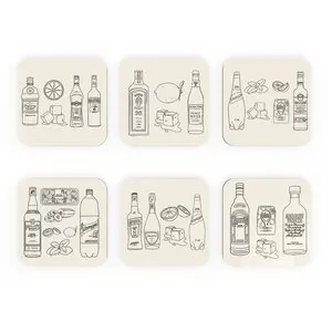 QUITE NICE CLOTHING Neutrals Summer Cocktail Coasters Pack Of 6