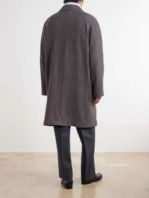 Eleventy Herringbone Cashmere Coat