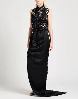 Rick Owens Maxi Skirt Cupro - Black