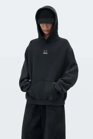 Alexander Wang Crystal Hotfix I Heart Aw Hoodie