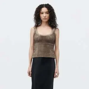 Alexander Wang Faux Fur Fitted Tank