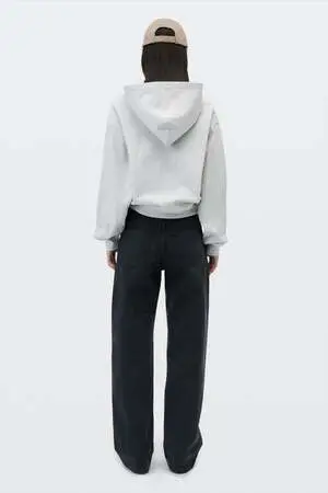 Alexander Wang Float Crystal Logo Fly Mid-rise Relaxed Jean