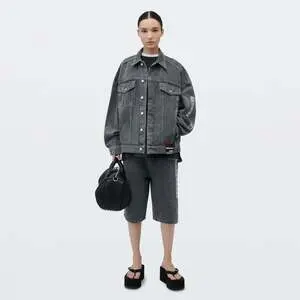 Alexander Wang Oversized Trucker Jacket With Graphic Detail